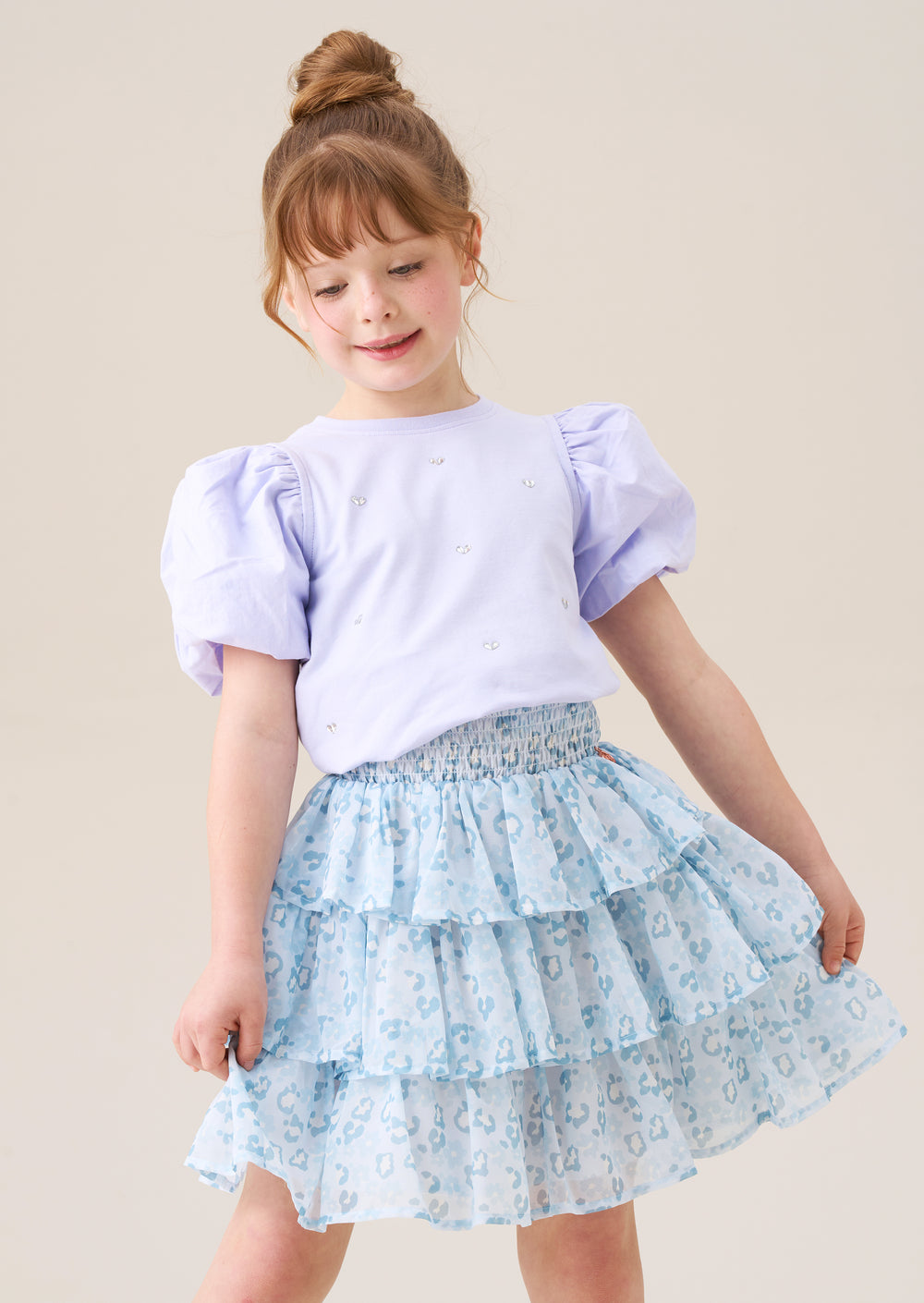 Girls Blue Leopard Print Ra Ra Skirt | Angel & Rocket