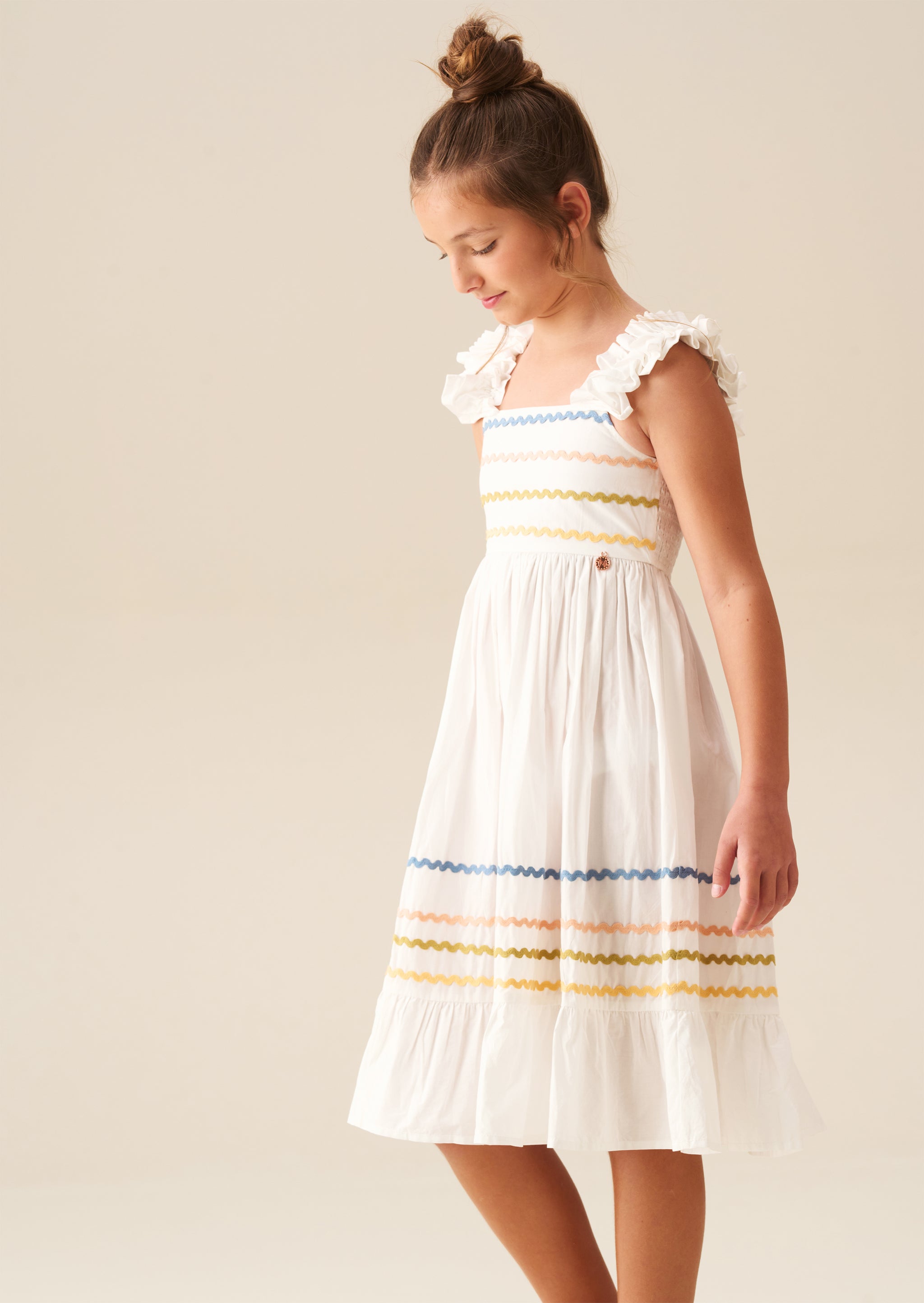Girls Ric Rac Summer Maxi Dress | Angel & Rocket