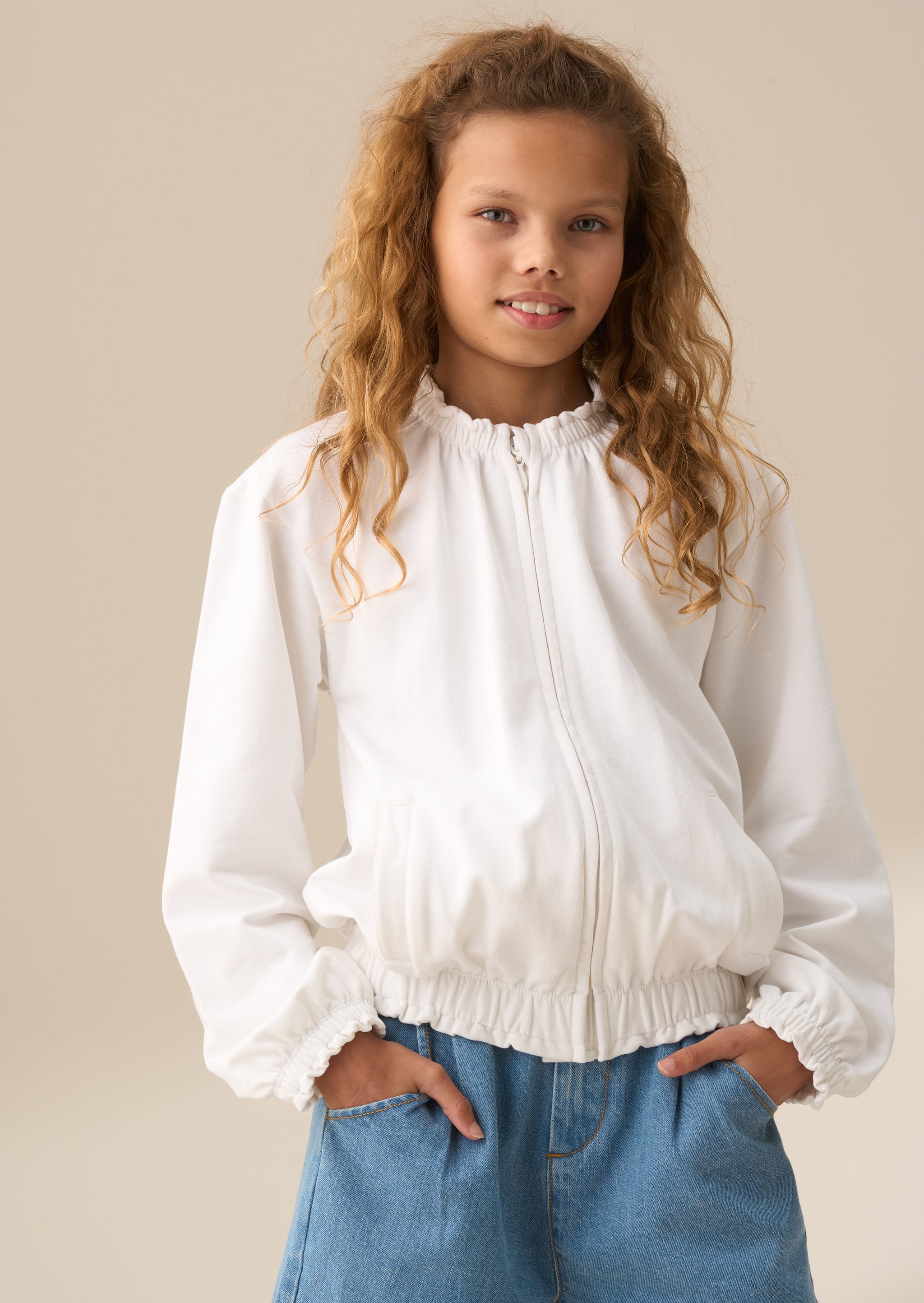Girls White Summer Jacket | Angel & Rocket