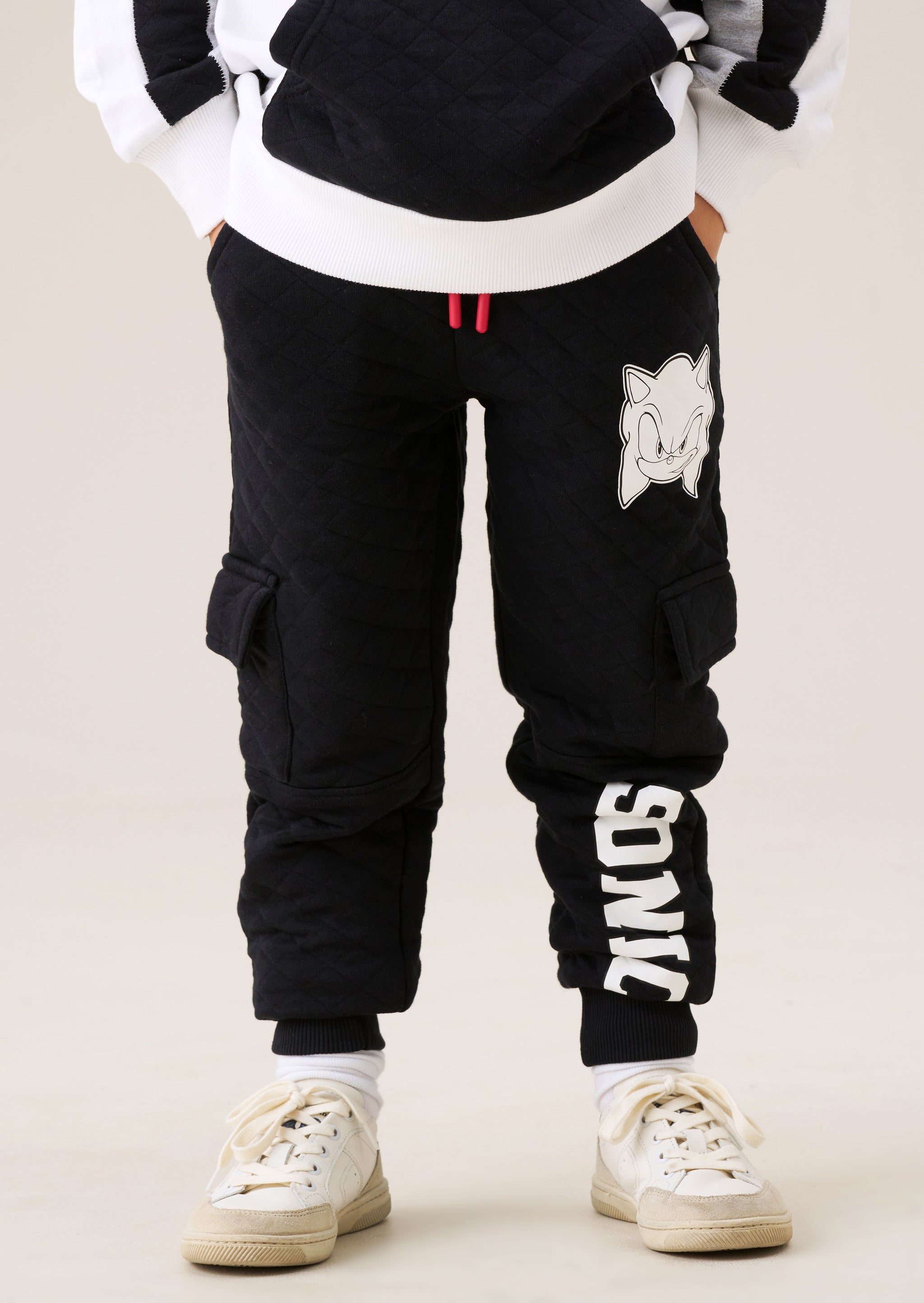 Boys Black Sonic Cargo Joggers | Angel & Rocket