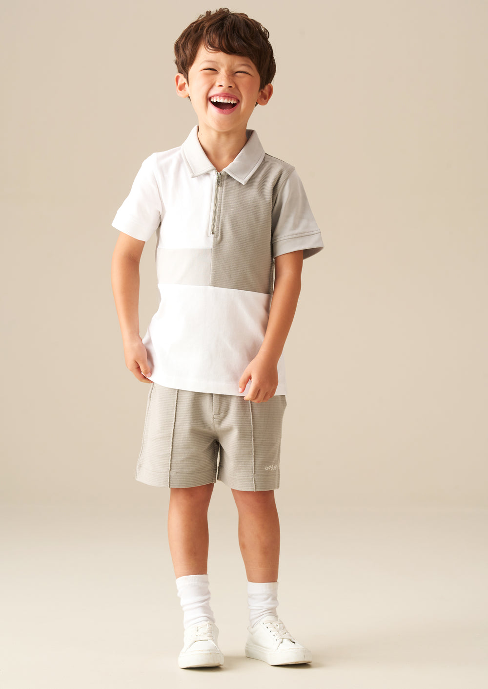Boys Colour Block Zip Polo | Angel & Rocket