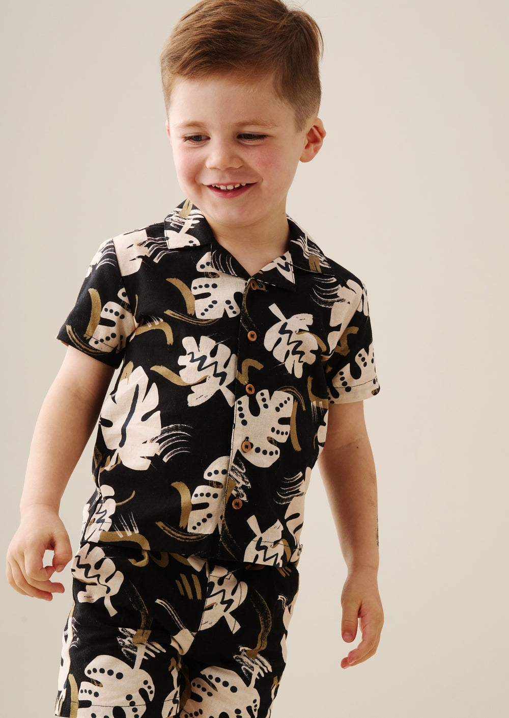 Baby Boys Palm Leaf Print Shirt | Angel & Rocket