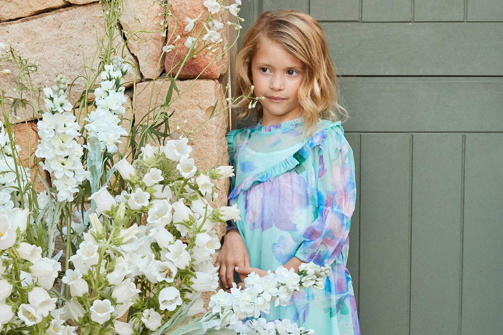 Girls Champagne Sequin Bow Party Dress | Angel & Rocket